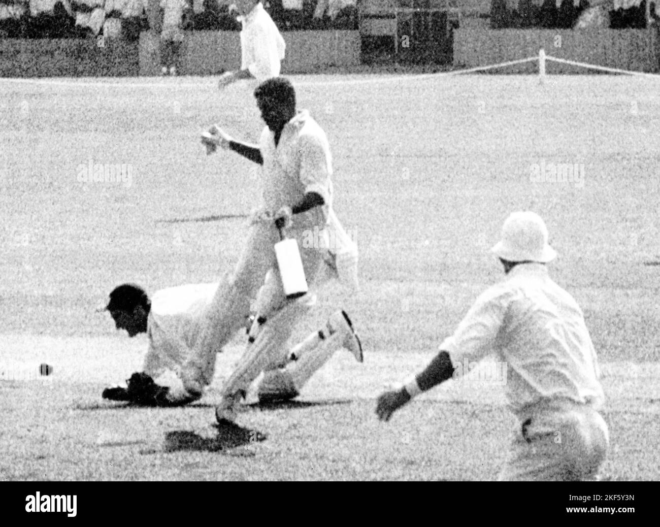 MCC wicketkeeper Alan Knott (l) drops Ceylon Cricket Board's Ranjit ...