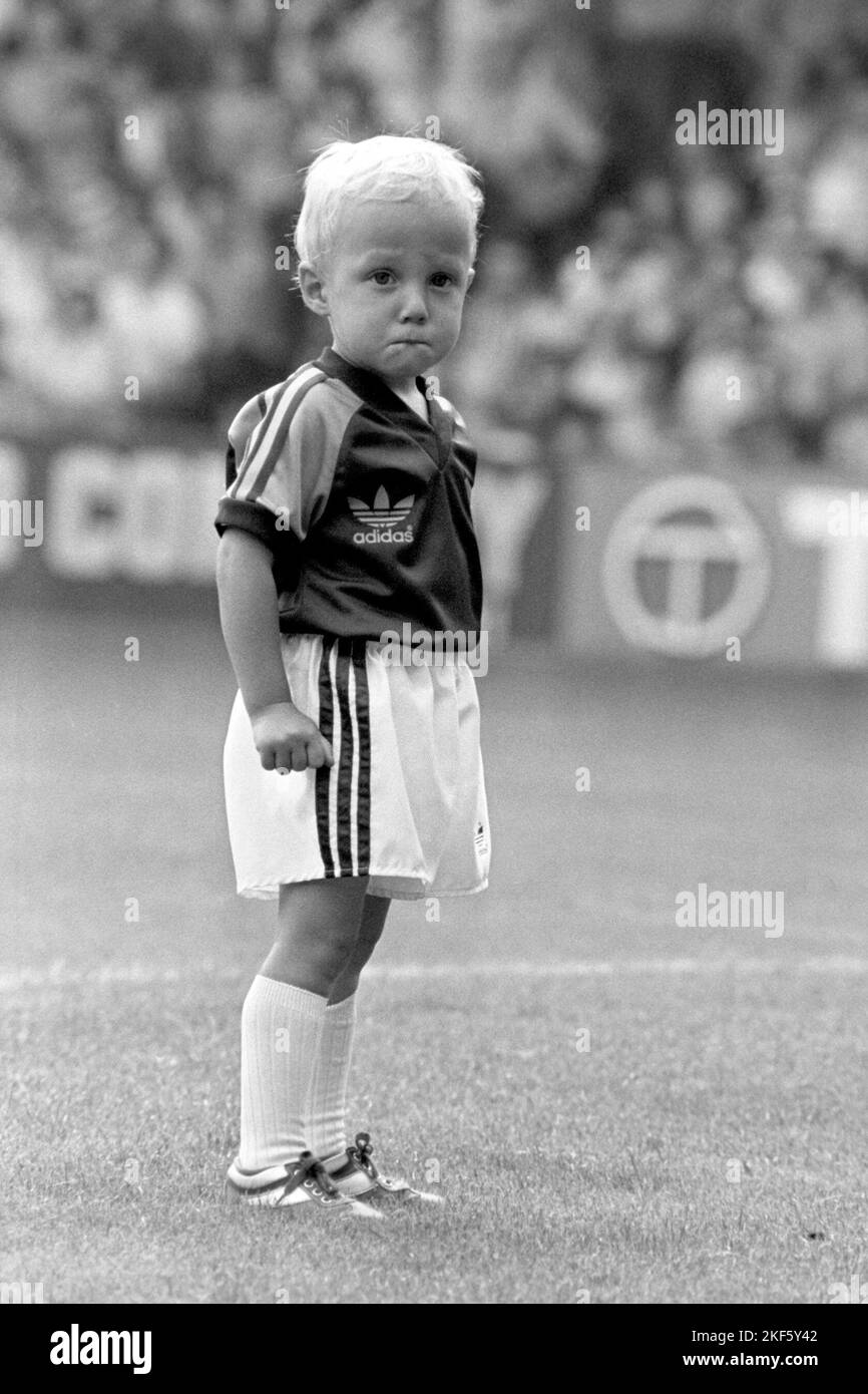 The West Ham United mascot, three-year old Warren Brooking (son of ...