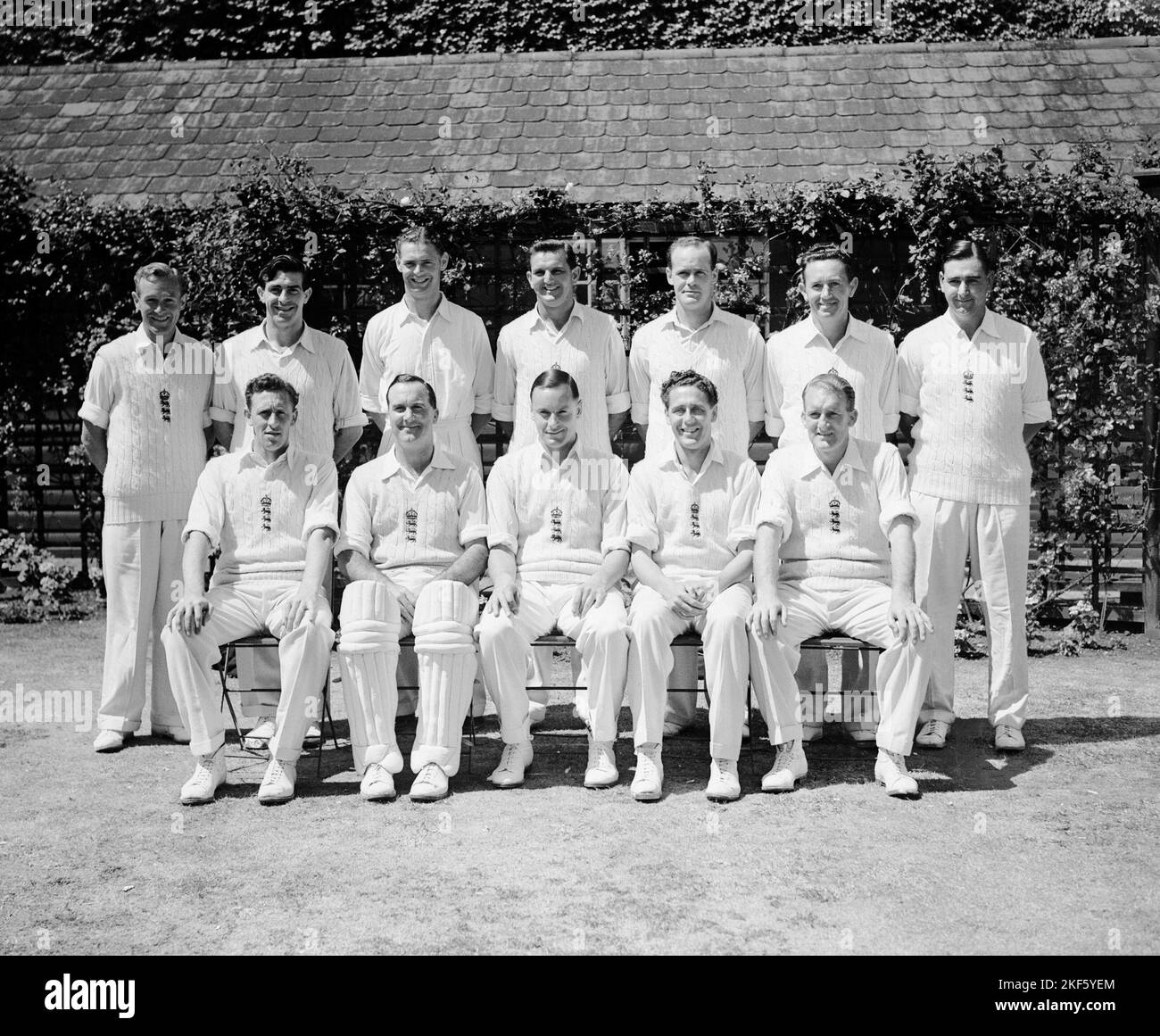 England team group: (back row, l-r) Peter Richardson, Fred Trueman, Roy ...