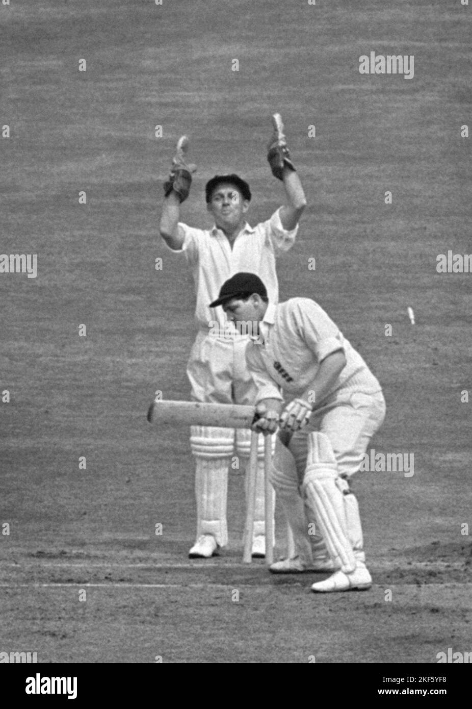 Ken Taylor is bowled by a ball from Tom Veivers for 15. Australian ...