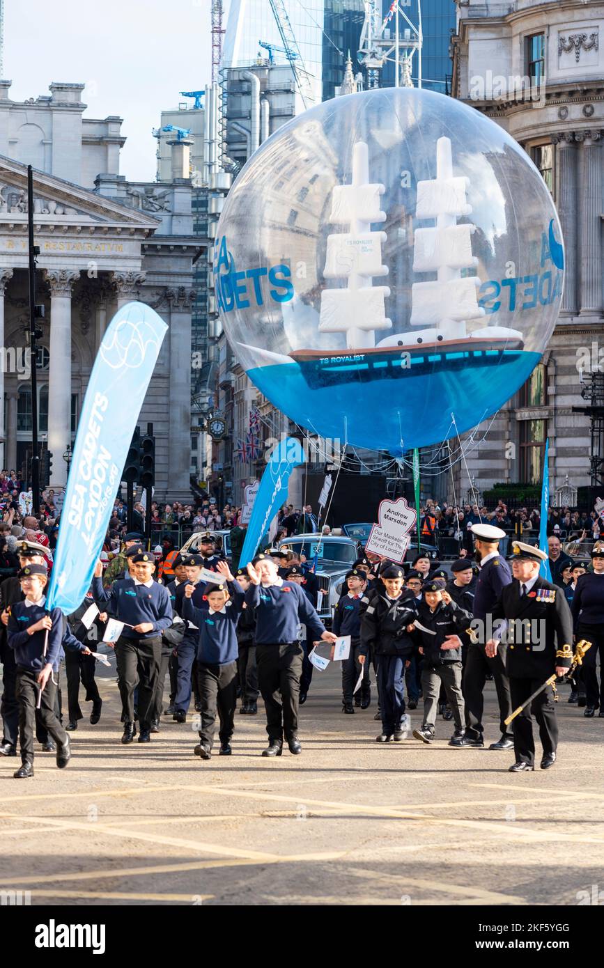 Sea Cadets at the Lord Mayor's Show parade in the City of London, UK ...