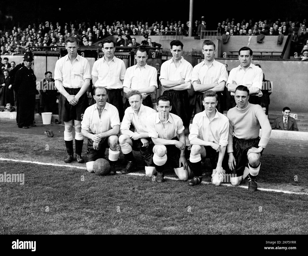 British Olympic XI team group: (back row, l-r) Bill Slater, B Shiells ...
