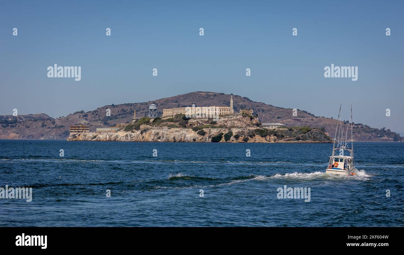 View of Alcatraz, it is an island in the San Francisco Bay. From 1934 ...