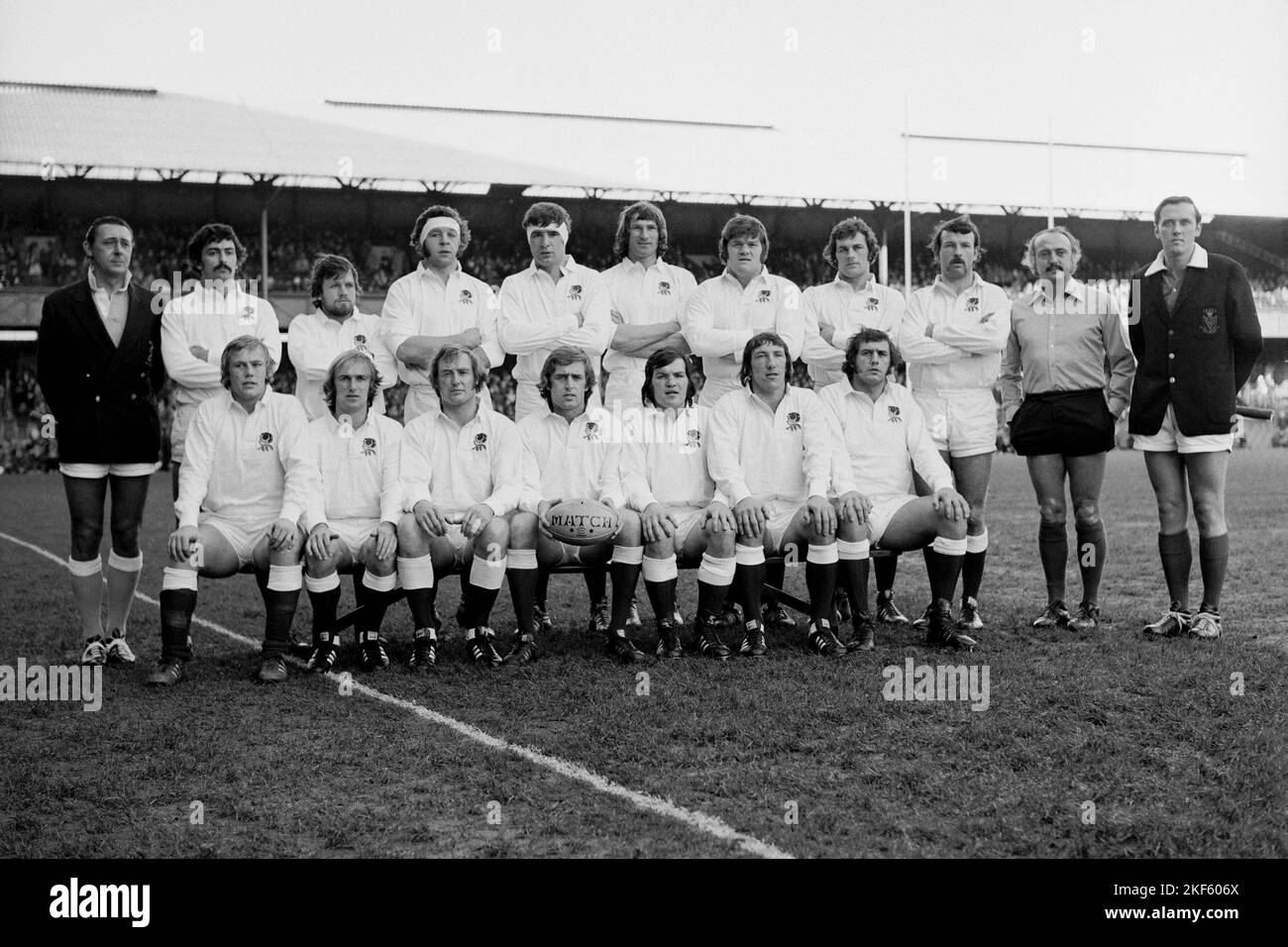 England team group: (back row, l-r) touch judge A Welsby, Martin Cooper ...