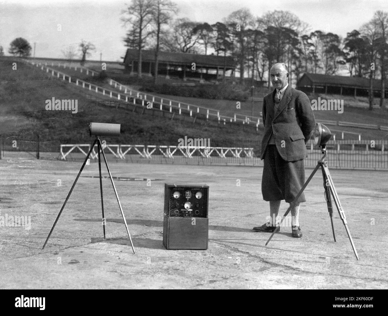Wireless timing apparatus at Brooklands Stock Photo - Alamy