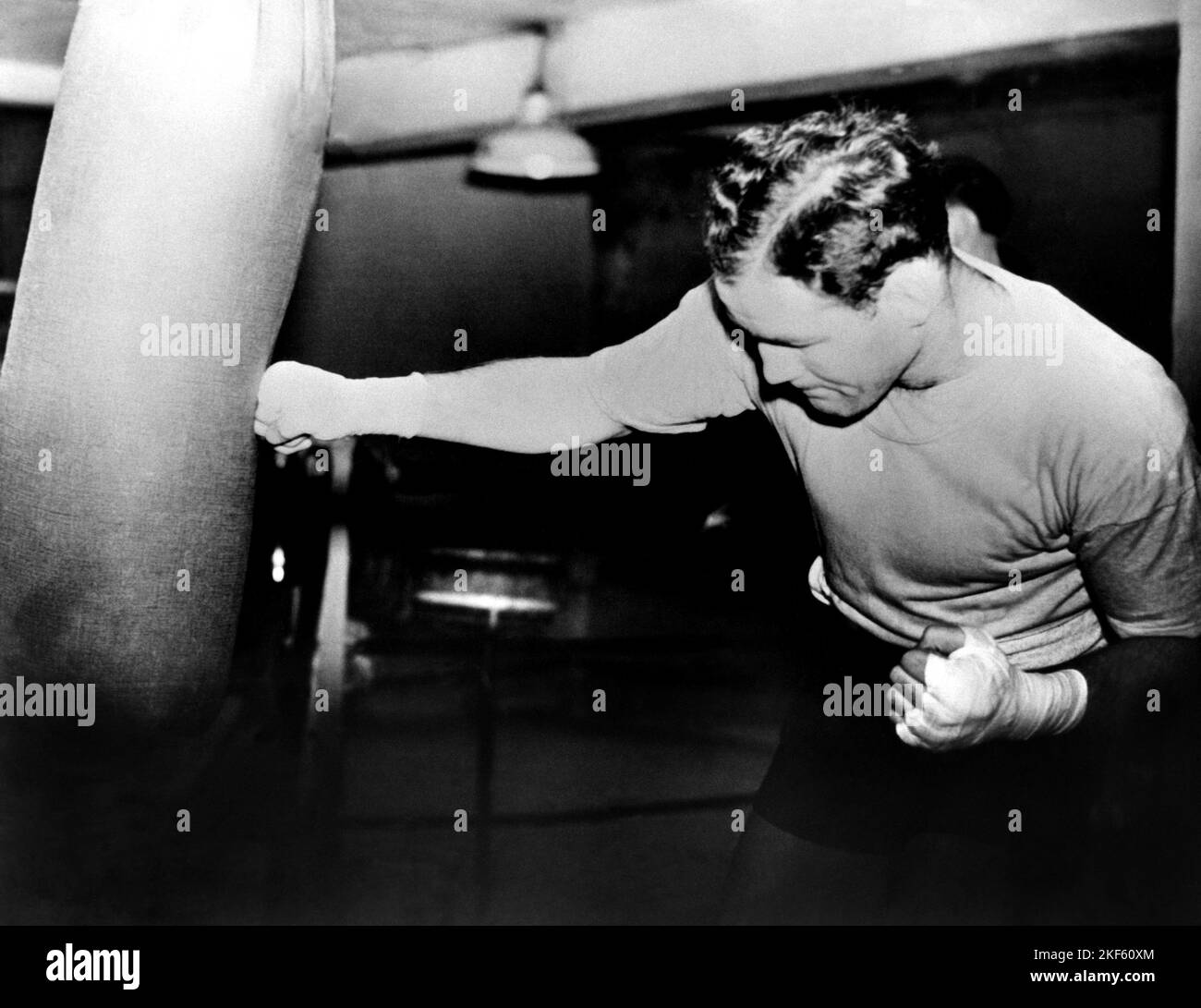 American heavyweight 'Red' Burman training for a fight with Tommy Farr ...