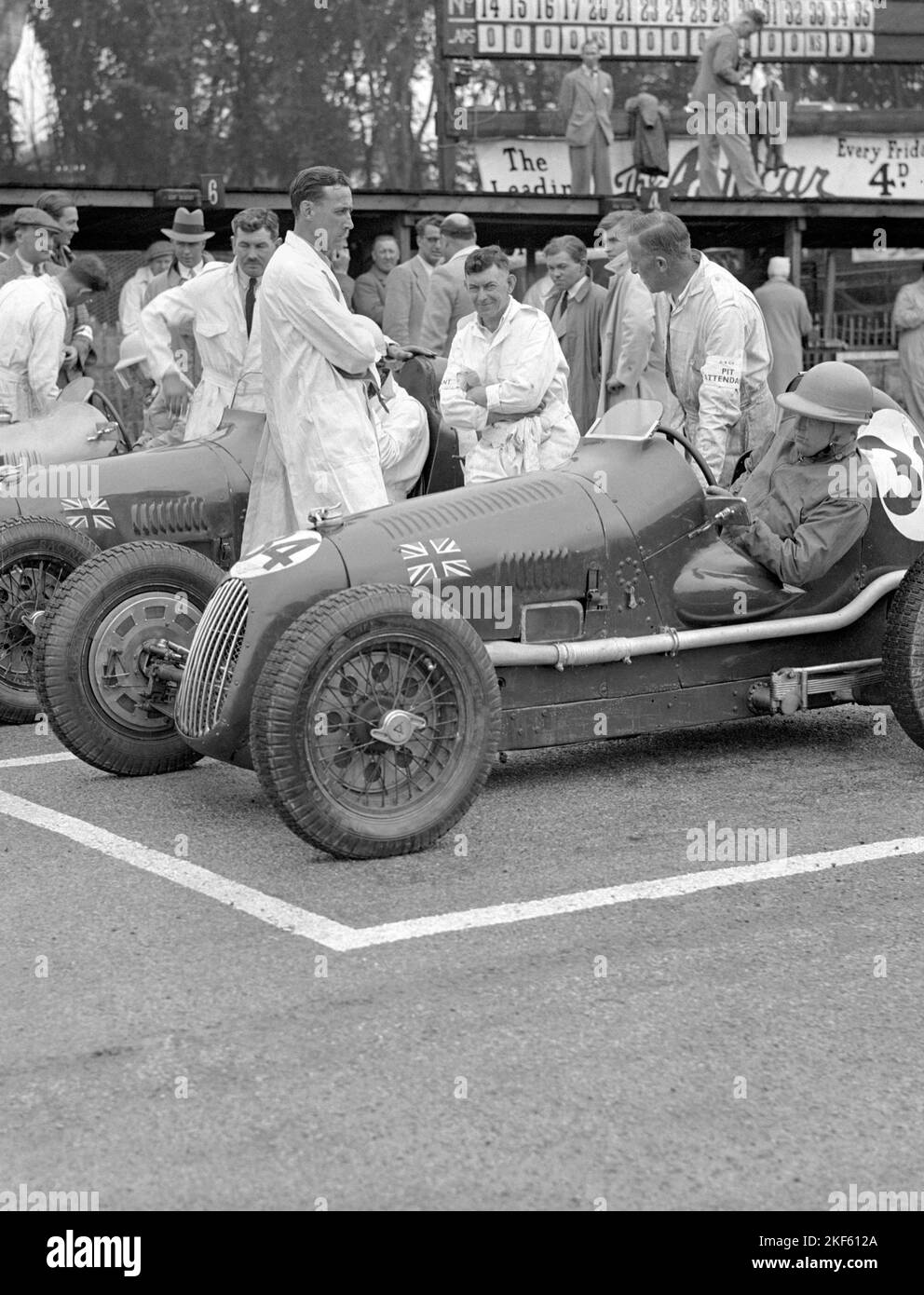 The line up of Austin cars before the start of the Nuffield Trophy Race ...