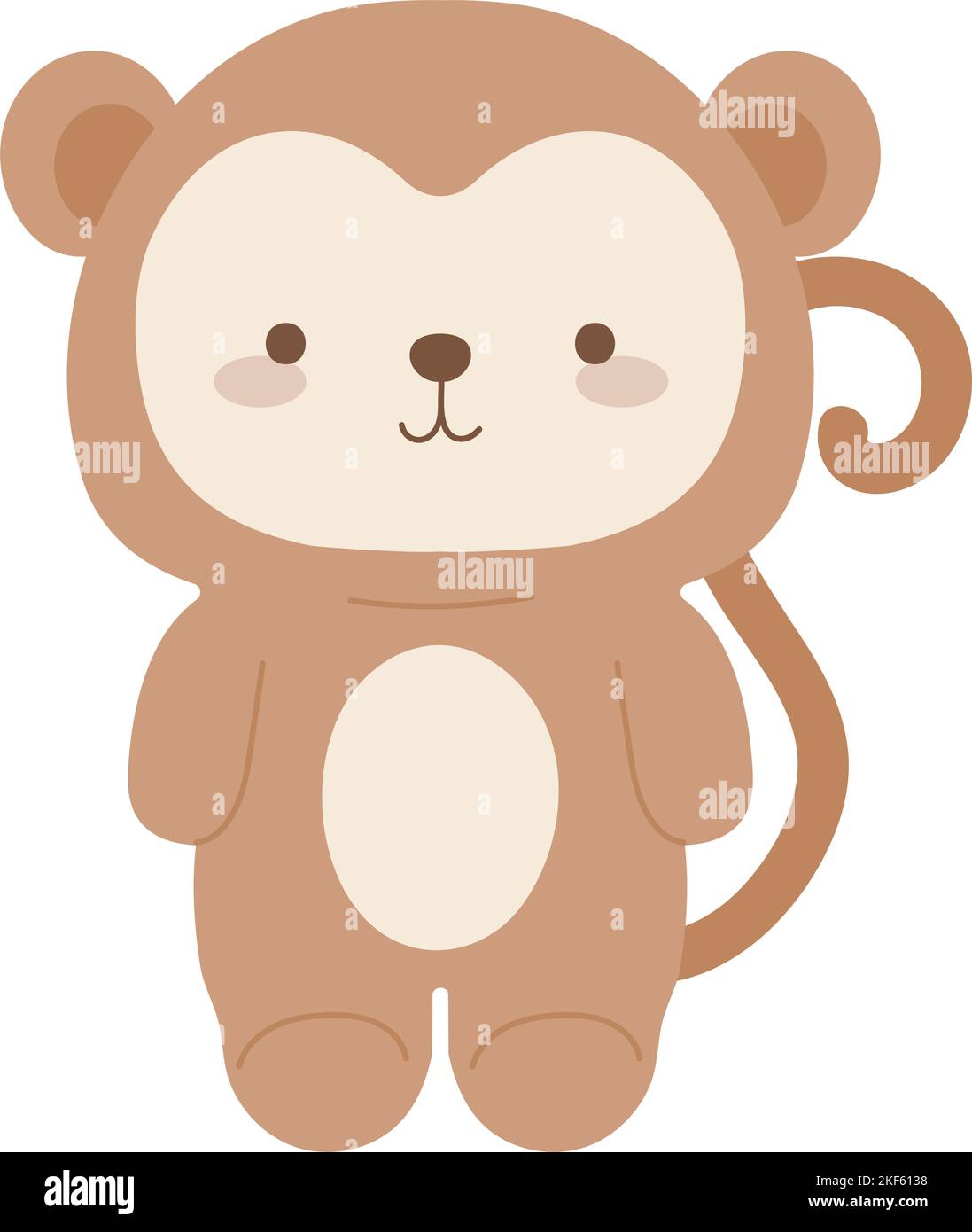 monkey kawaii animal Stock Vector Image & Art - Alamy