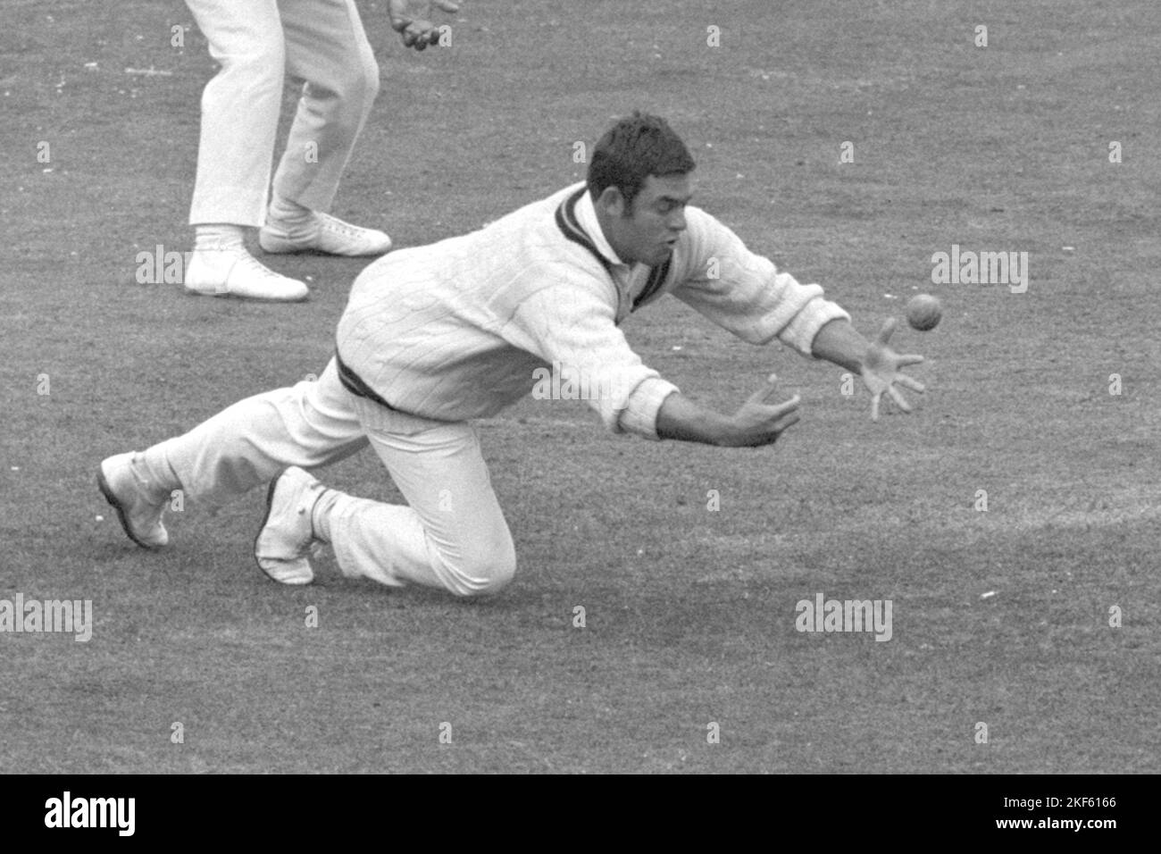 Hylton Ackerman, Northamptonshire, fielding at slip, drops a catch off ...