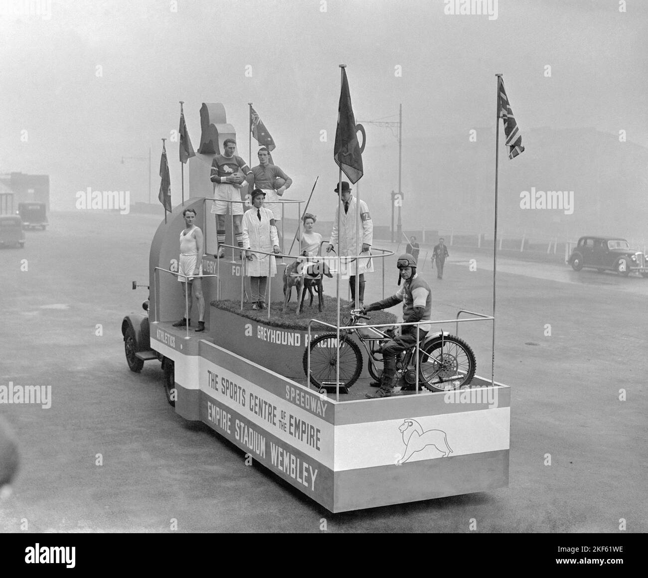 One of the Sports Tableau's on a trailer, representing The Wembley ...