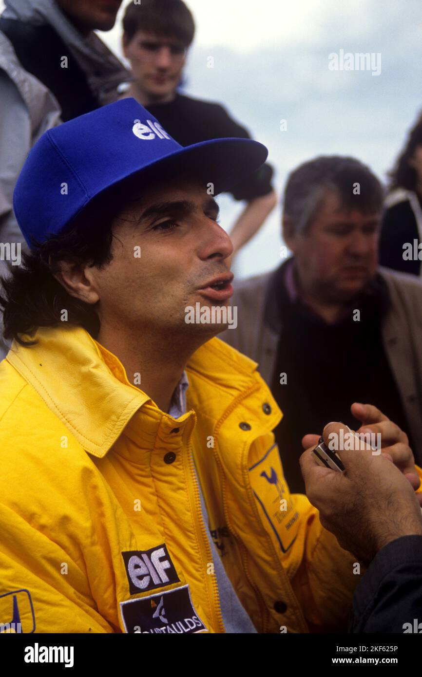 Brazilian driver Nelson Piquet during an interview before the race ...
