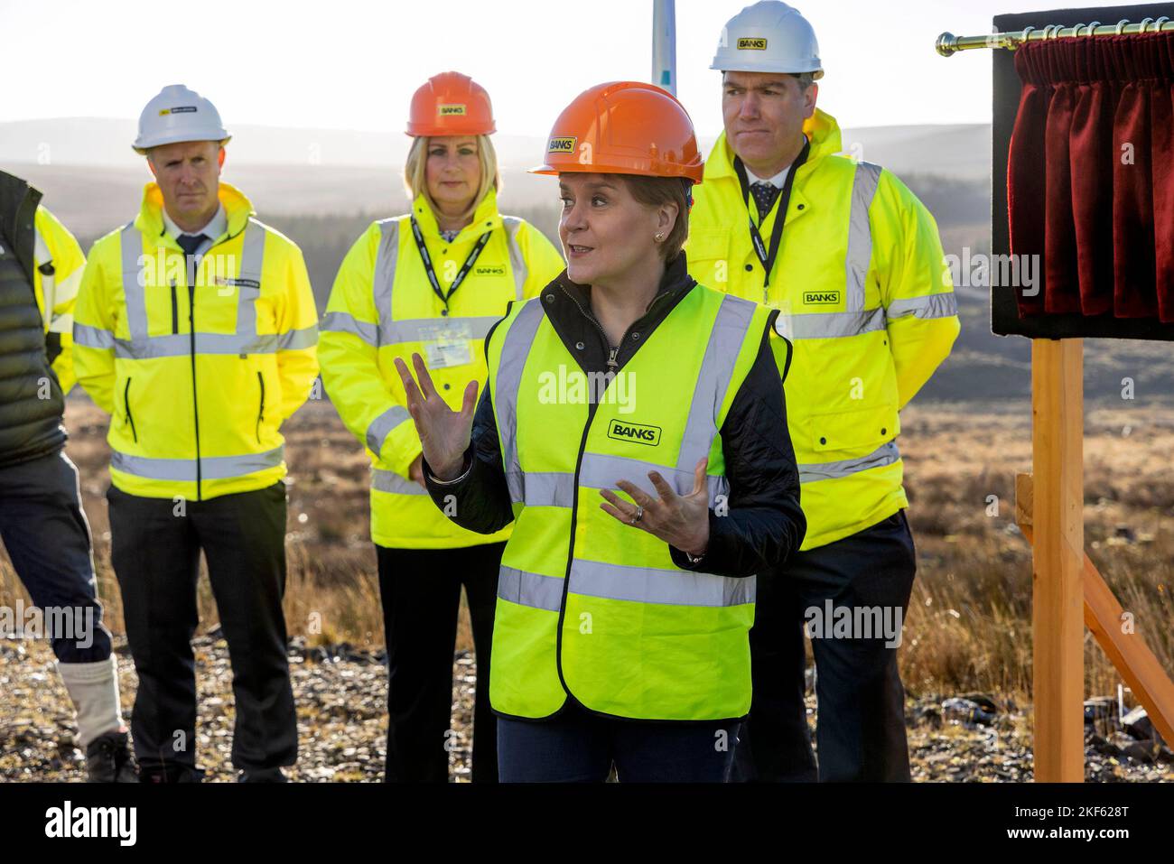 First Minister Nicola Sturgeon visits Kype Muir windfarm near ...