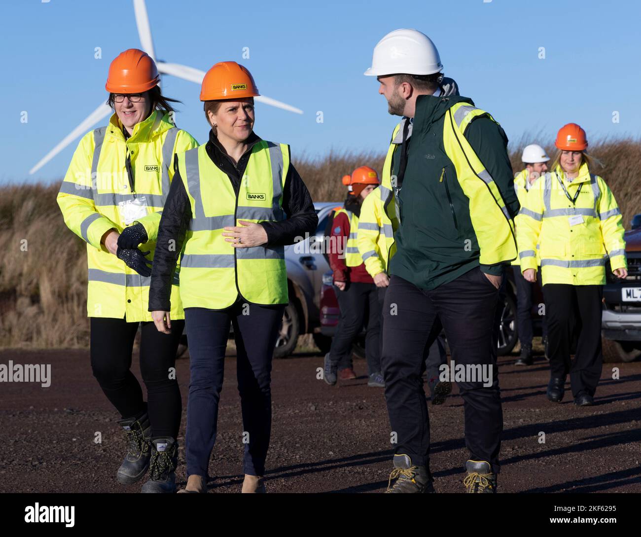 First Minister Nicola Sturgeon visits Kype Muir windfarm near ...