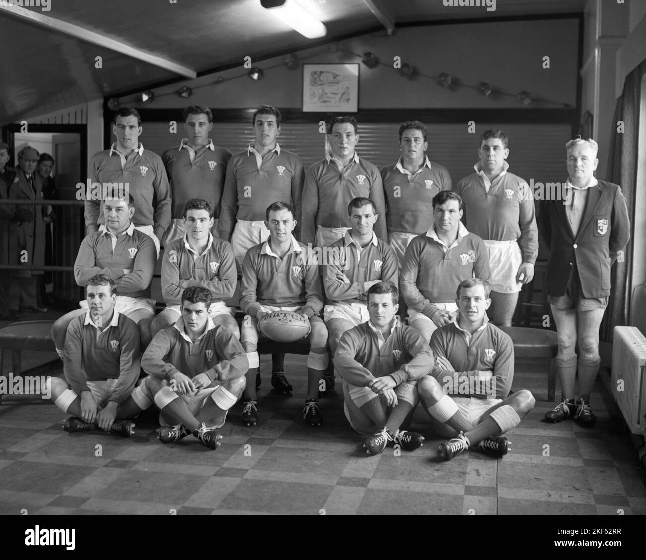 The Welsh team group, back row, left to right; Alun Pask, Brian Price ...