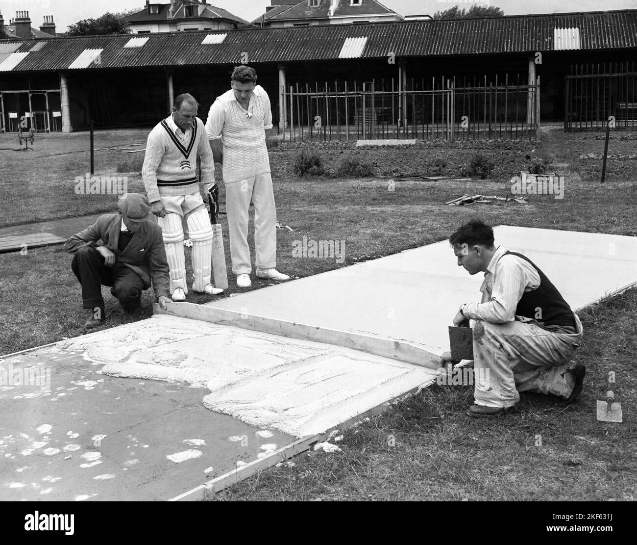 Concrete pitches are laid at Lords Cricket ground Stock Photo - Alamy