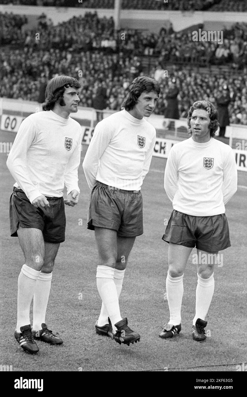 (Left to right) Peter Storey, Roy McFarland and Alan Ball, pictured ...