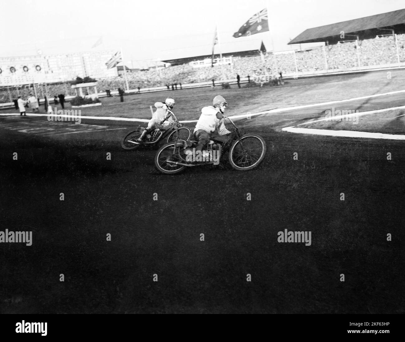 Ken le Breton, left, and Norman Parker, right, at speed Stock Photo - Alamy