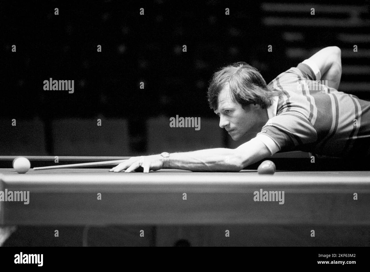 Alex Higgins in practice before the Benson and Hedges Masters final ...