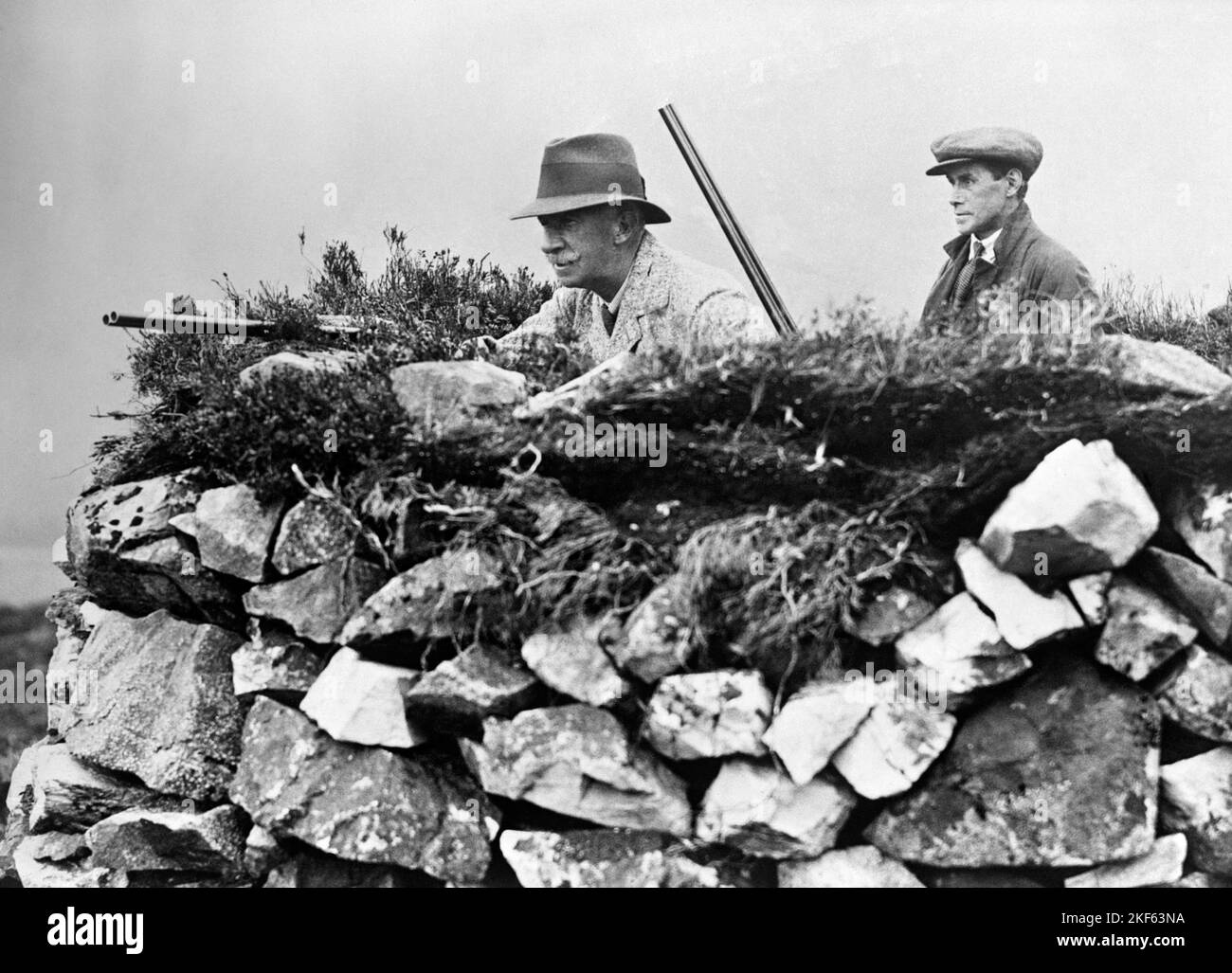 Grouse shooters in the butts Stock Photo - Alamy