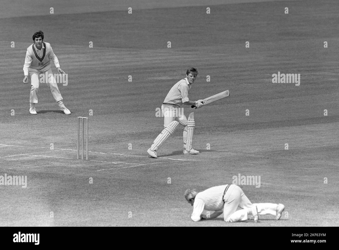 Clive Radley (Middlesex) dives in a failed attempt to catch Barry ...