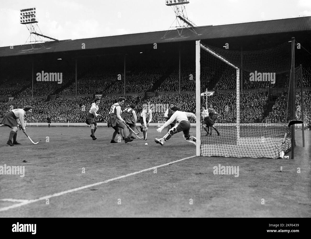 C.M.Laskie (Scotland's goalkeeper) saves an attack from the England ...