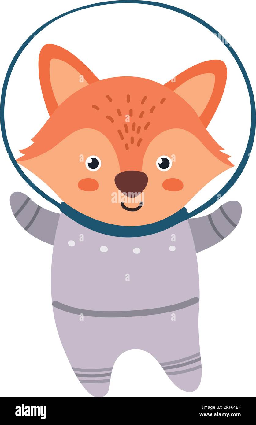 Baby fox in space suit. Cute astronaut animal Stock Vector Image & Art ...