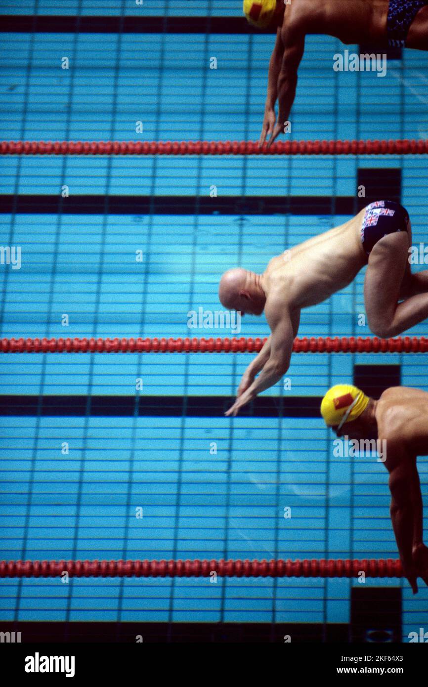 Great Britain's Duncan Goodhew at the start of the Men's 100m ...