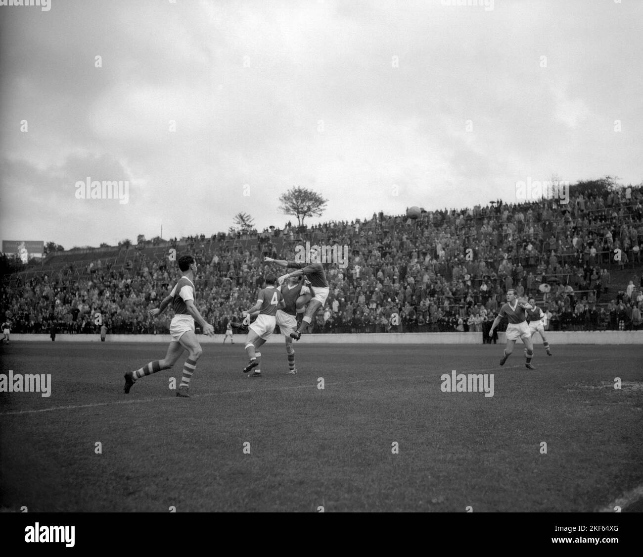 Ipswich inside left Ted Phillips heads his sides first goal beating ...