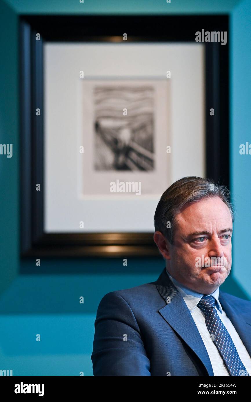 N-VA's Bart De Wever pictured during a press conference of Museum De ...