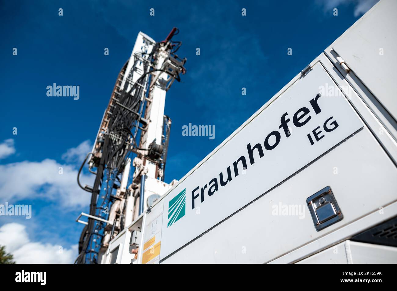 Bochum, Germany. 16th Nov, 2022. A drilling rig stands on the premises ...