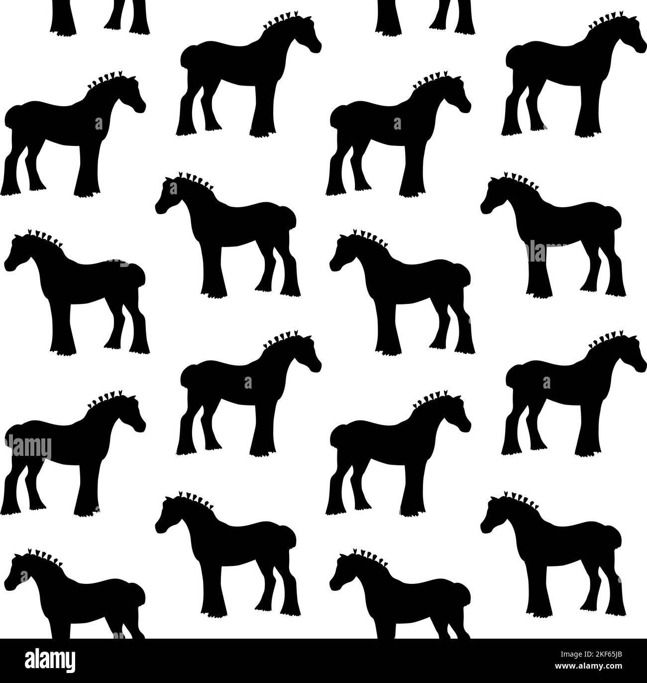 Vector seamless pattern of shire horse silhouette Stock Vector Image ...