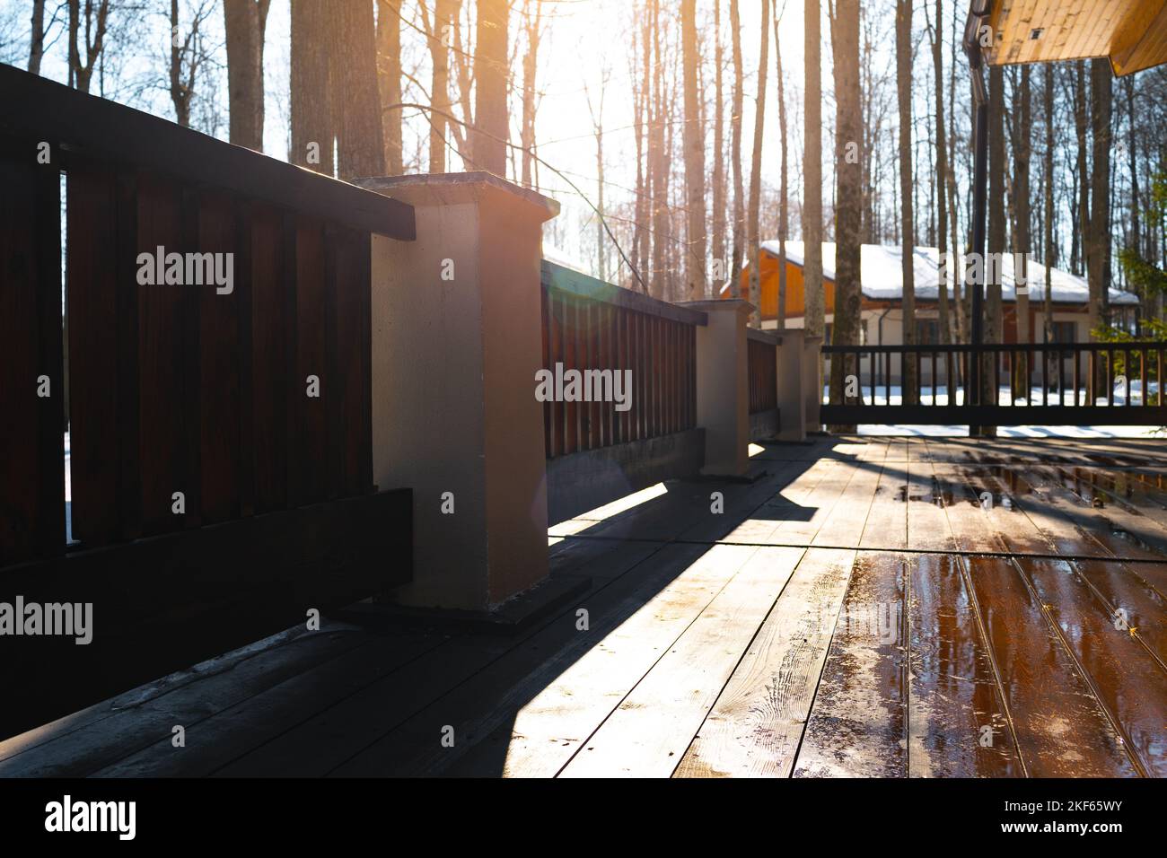 Beautiful backyard of the wooden country house in Russia Stock Photo ...