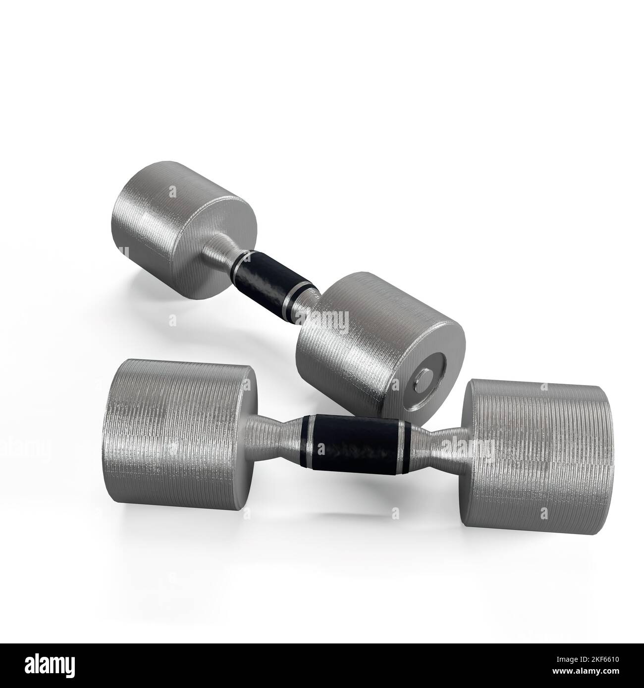A 3D render of gray gym weights isolated on a white background Stock ...