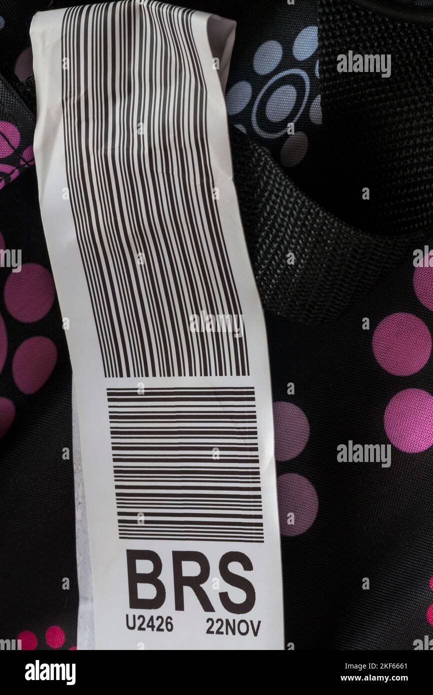 Easyjet luggage label stuck on luggage for BRS Bristol airport in ...