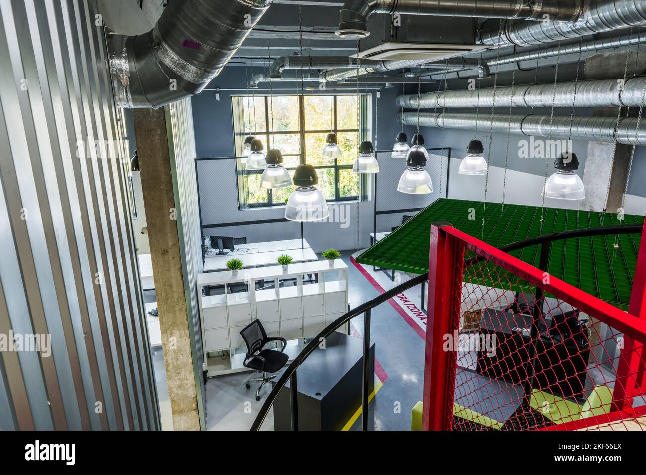 Large empty modern open space office interior Stock Photo - Alamy