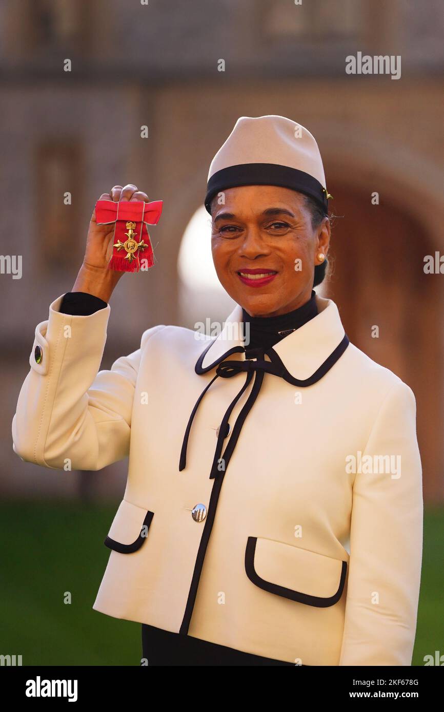 Singer and actress Pauline Black after being made an Officer of the ...