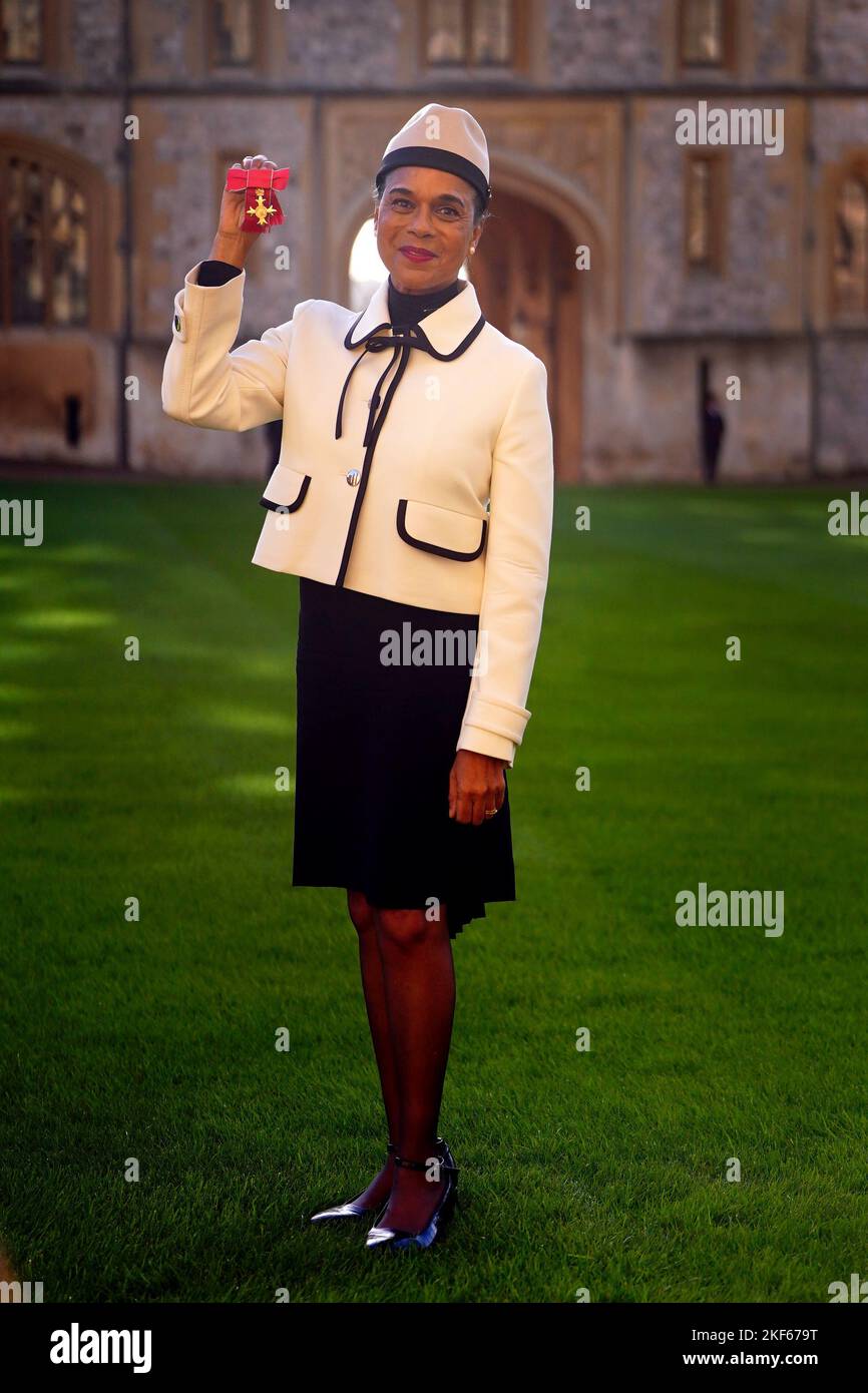 Singer and actress Pauline Black after being made an Officer of the ...