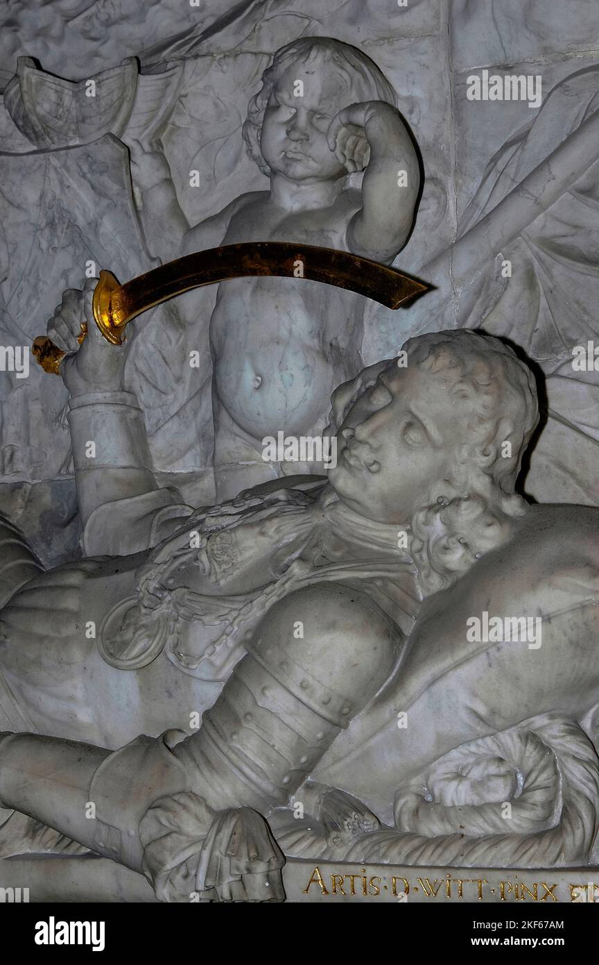 Weeping boy mourns the mortal wounding in a sea battle against the ...