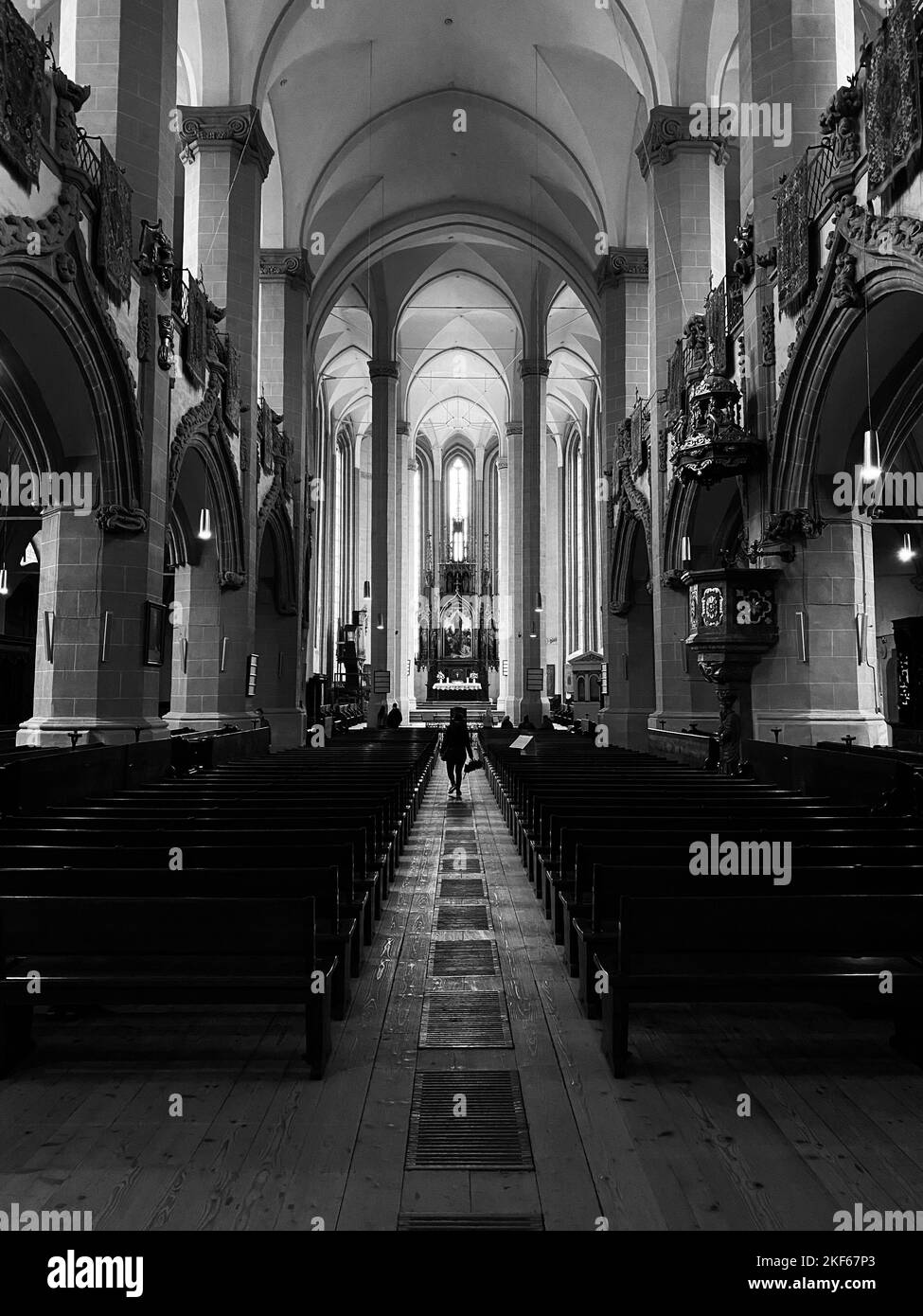 Interior aisle Black and White Stock Photos & Images - Alamy