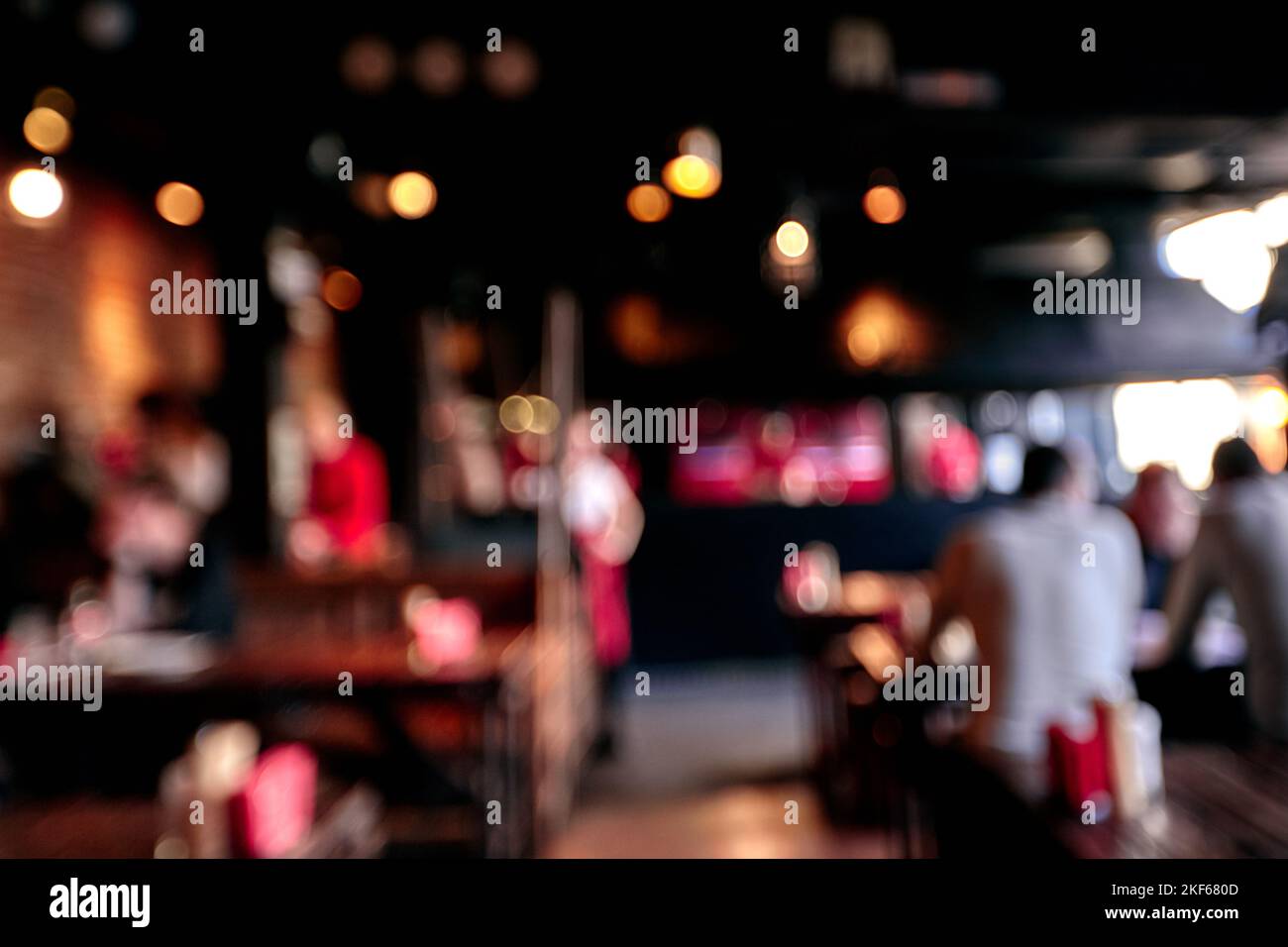 Blurred restaurant or cafe background. Tables and chairs in the lobby ...