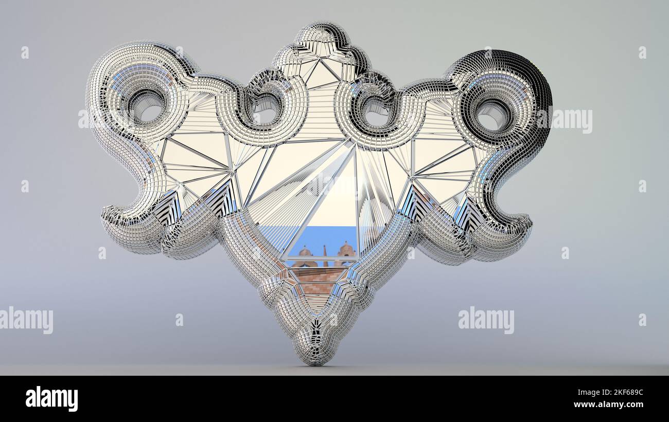 3D Illustration of a very detailed but methodically connected ...