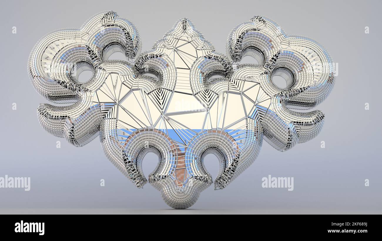 3D Illustration of a very detailed but methodically connected ...