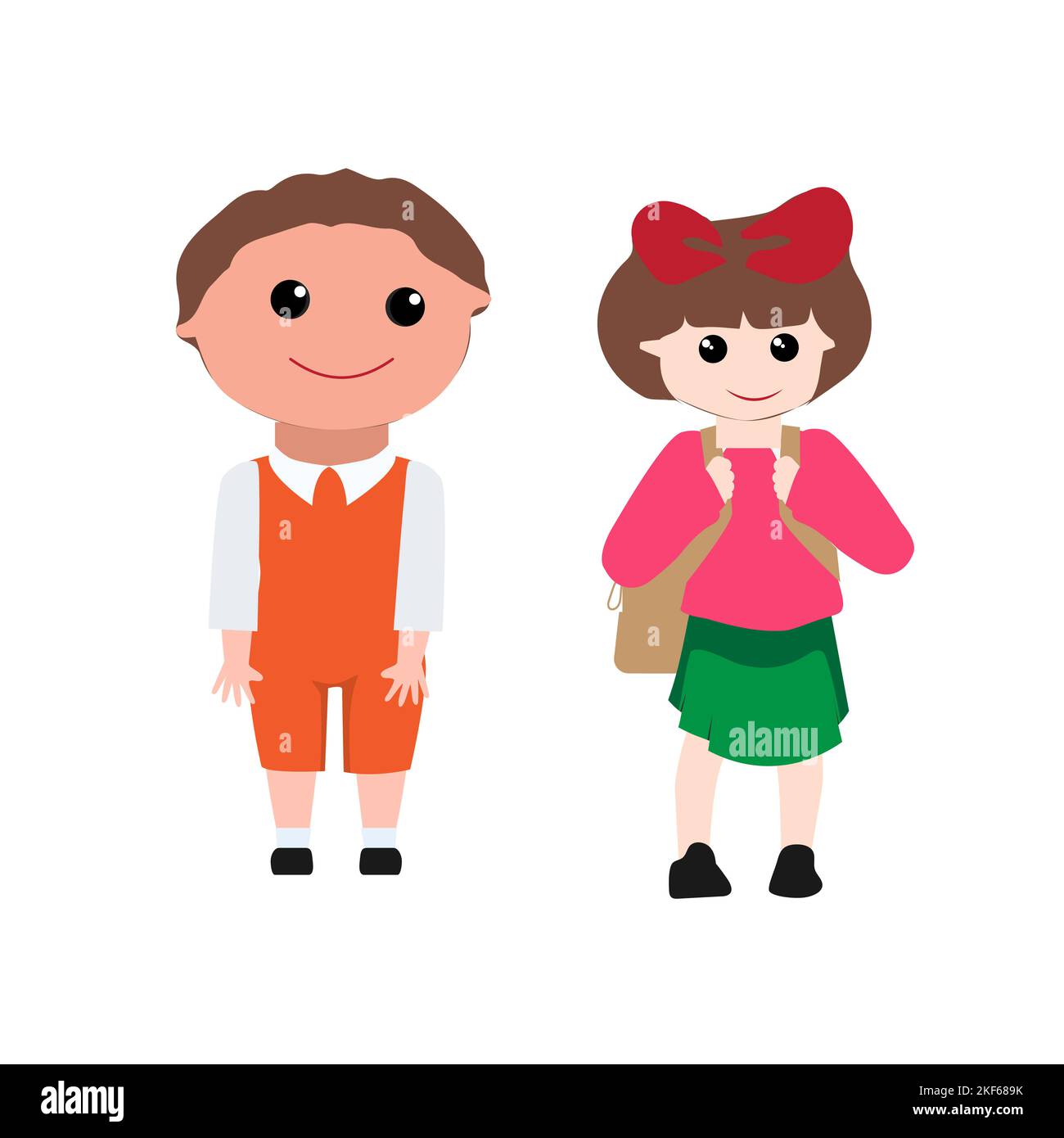 Cute children happy. flat design style minimal vector illustration ...
