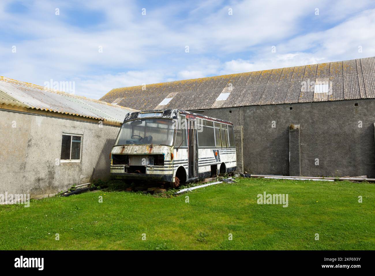 Old rusty bus or coach abandoned in Orkney, UK, 2022 Stock Photo - Alamy