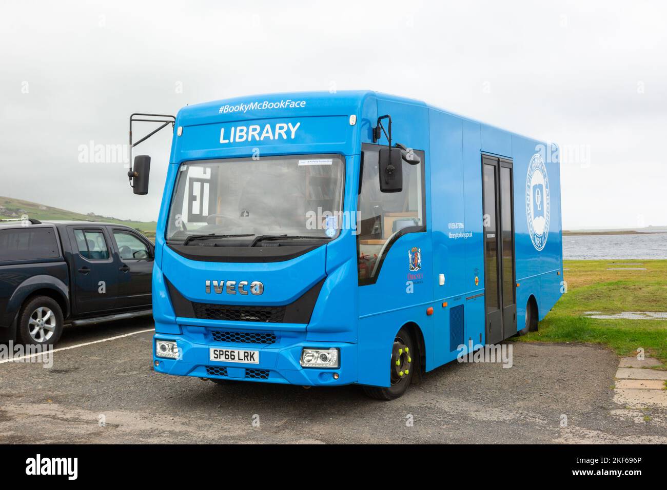 Mobile library van parked up, Orkney, Scotland, UK, 2022 Stock Photo ...