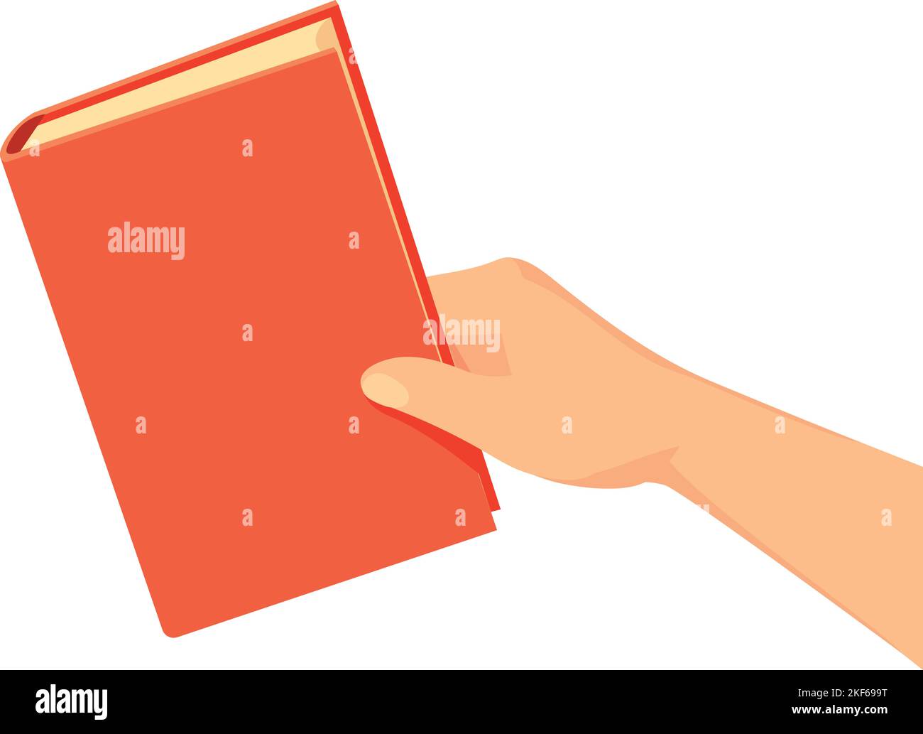 Book in human hand. Knowledge icon. Studying symbol isolated on white ...