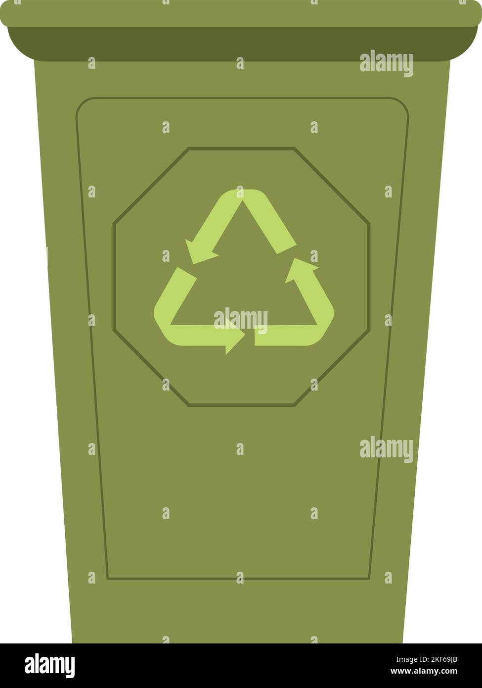 Green eco garbage can. Waste recycle bin isolated on white background ...