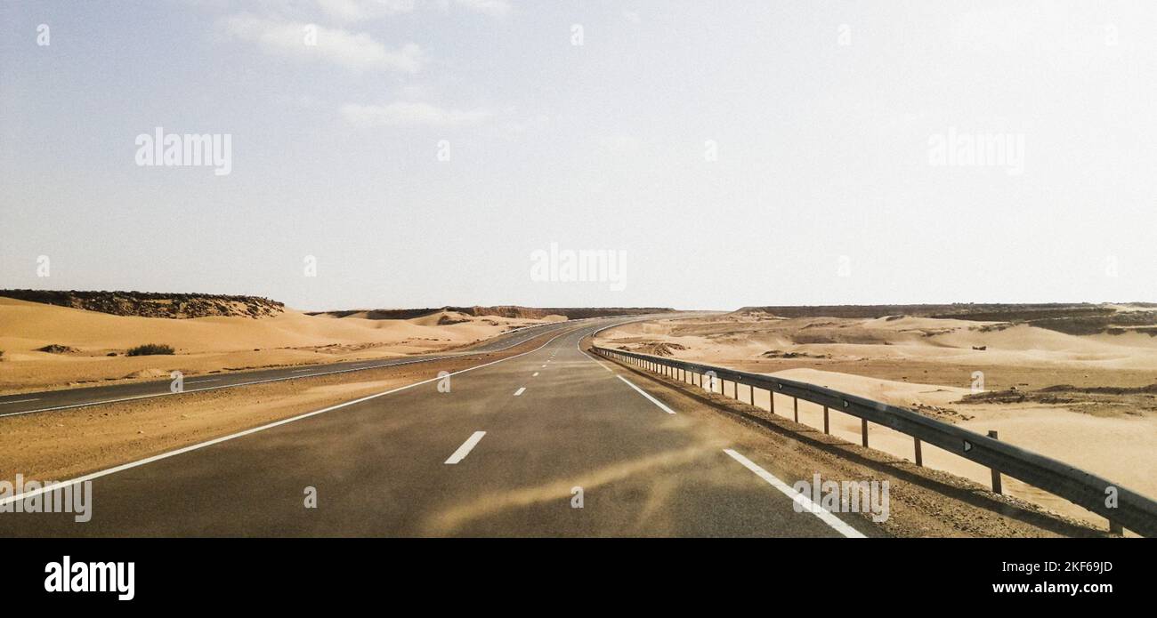 Morocco, surroundings of Laayoune, highway Stock Photo - Alamy
