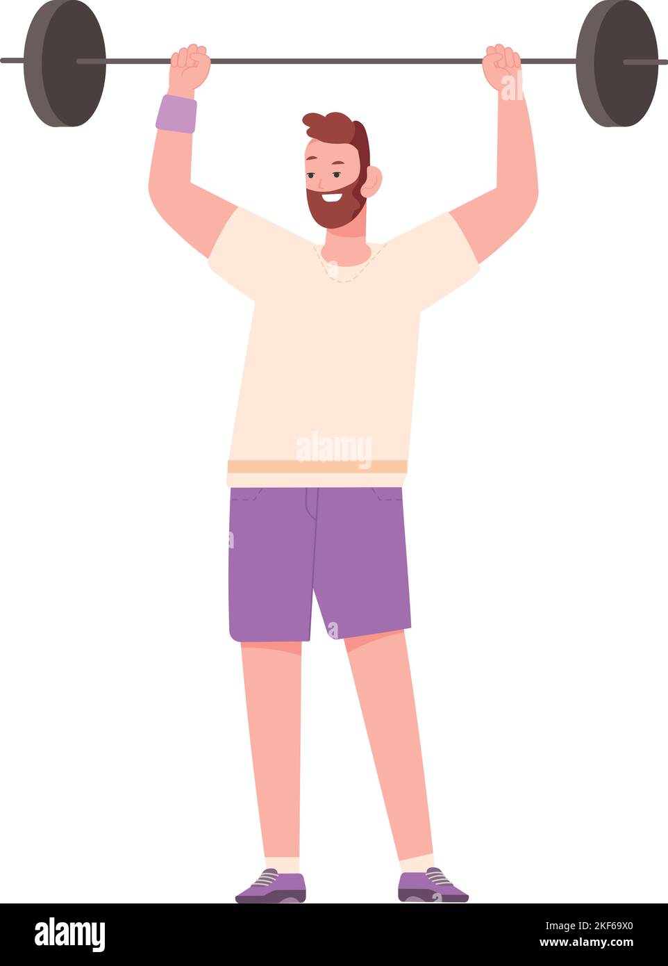 Man lifting barbell. Strength training. Gym workout isolated on white ...