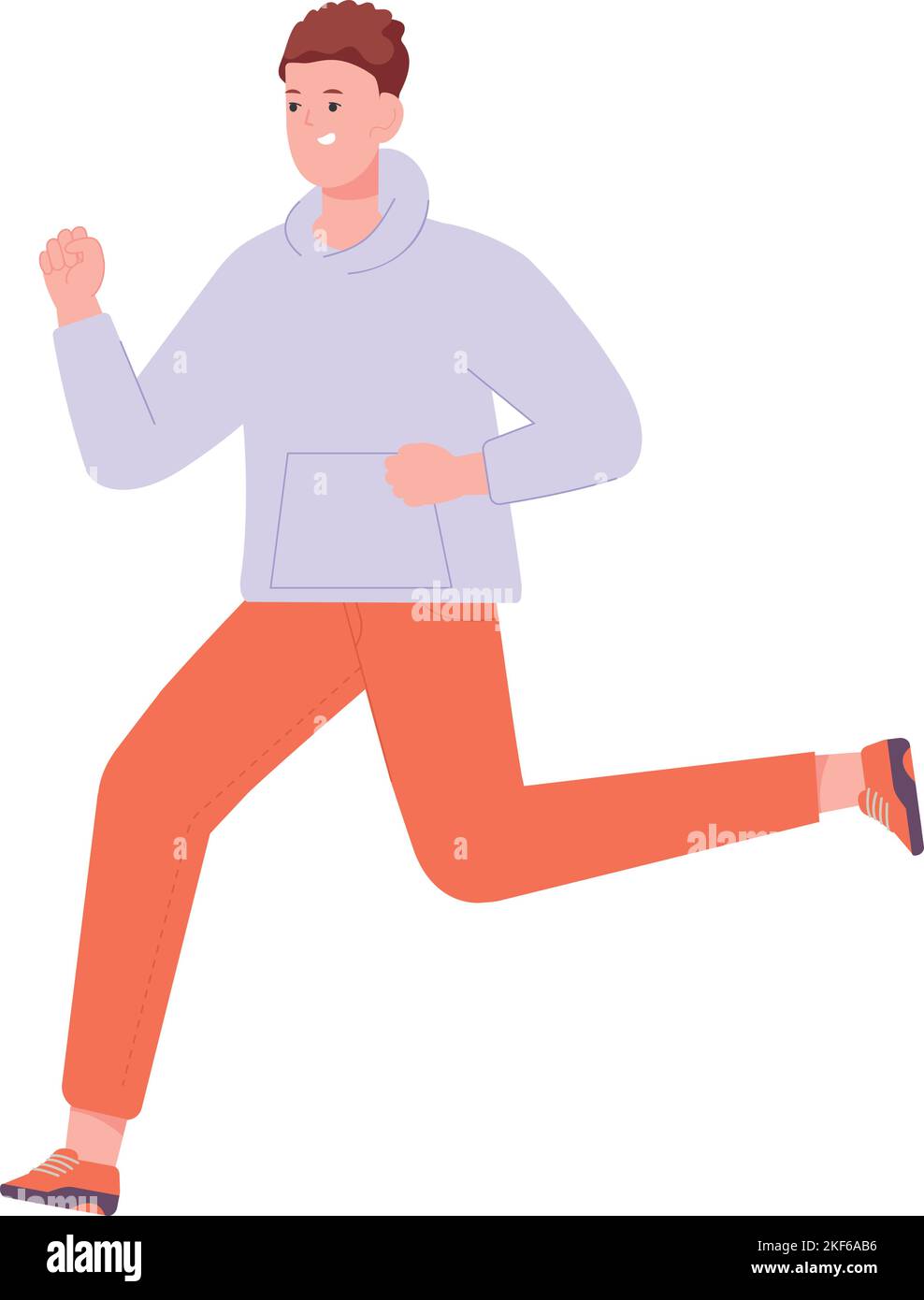 Running young man. Happy person with active lifestyle isolated on white ...